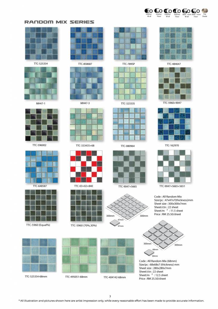 Yohen Random Mix | Terracotta Tile & GNG Tile Malaysia