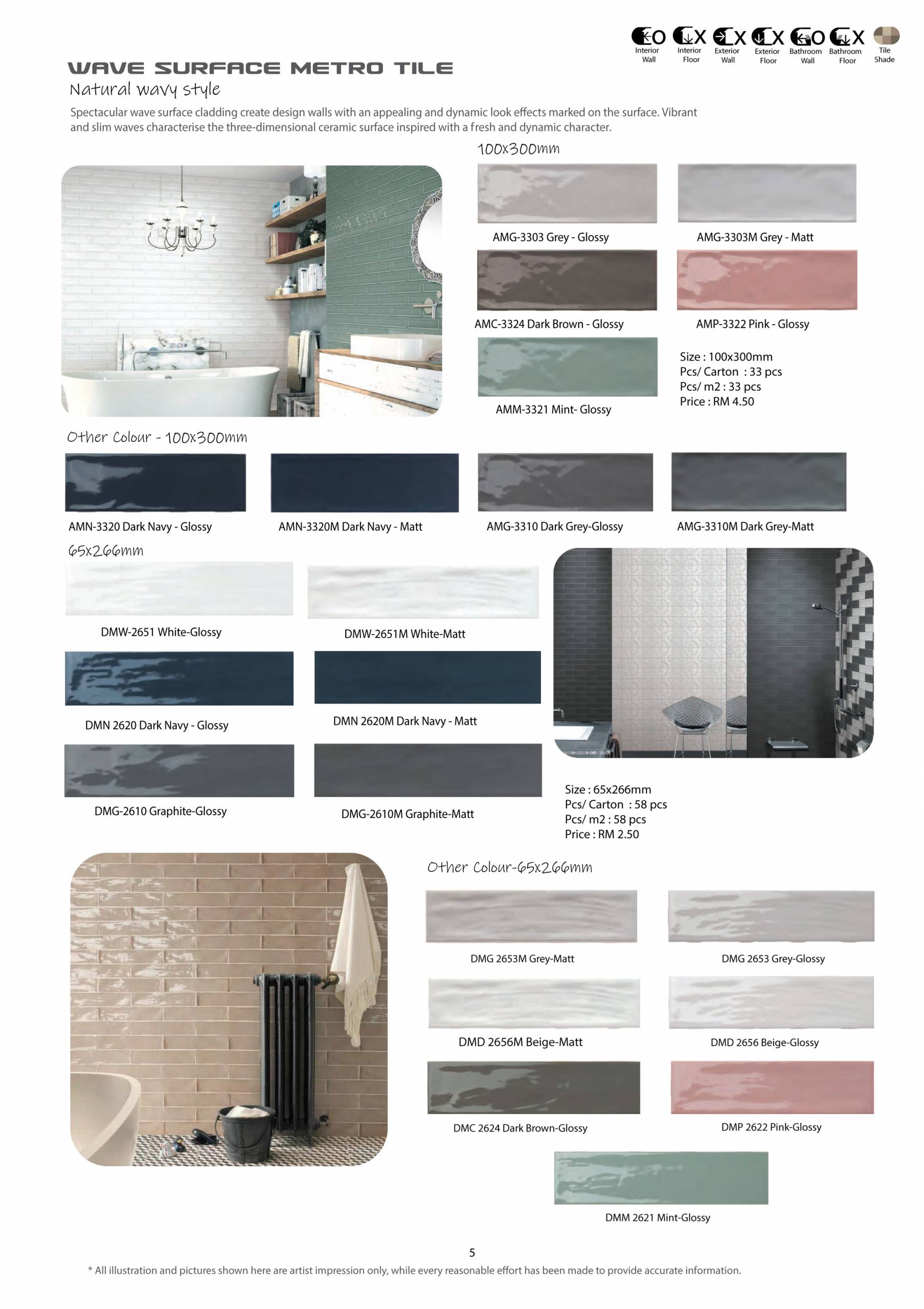 Wave Surface Metro Tile | | Terracotta Tile & GNG Tile Malaysia